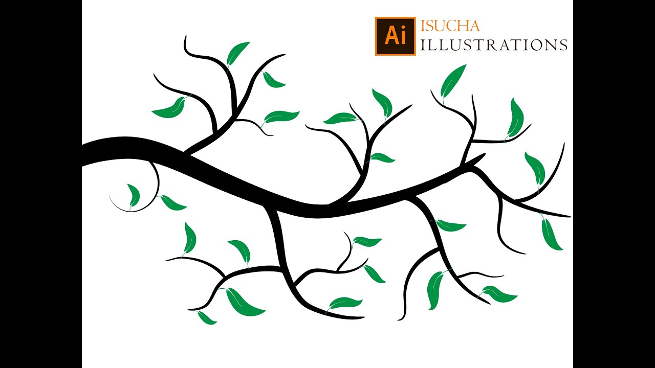 How to create simple tree branches in adobe illustrator - YouTube
