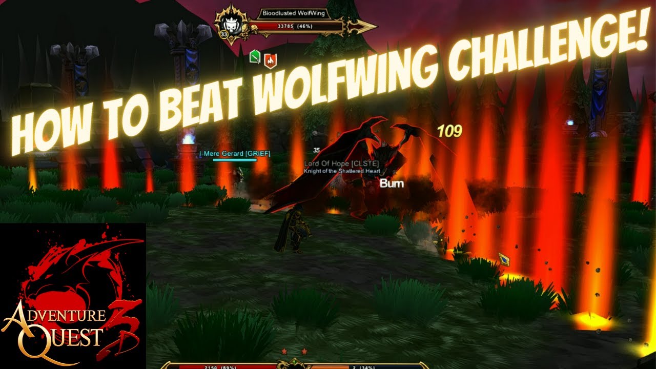 AQ3D How To Beat WolfWing Challenge EASILY! AdventureQuest 3D - YouTube