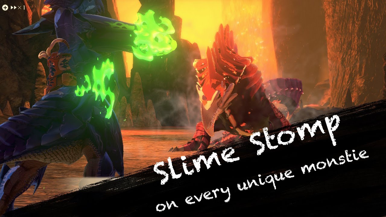 Slime Stomp on every unique monstie in Monster Hunter Stories 2 - YouTube