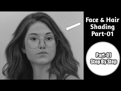 How To Shade A Realistic Portrait Easily (Part-01)| Hair & Face Shading ...
