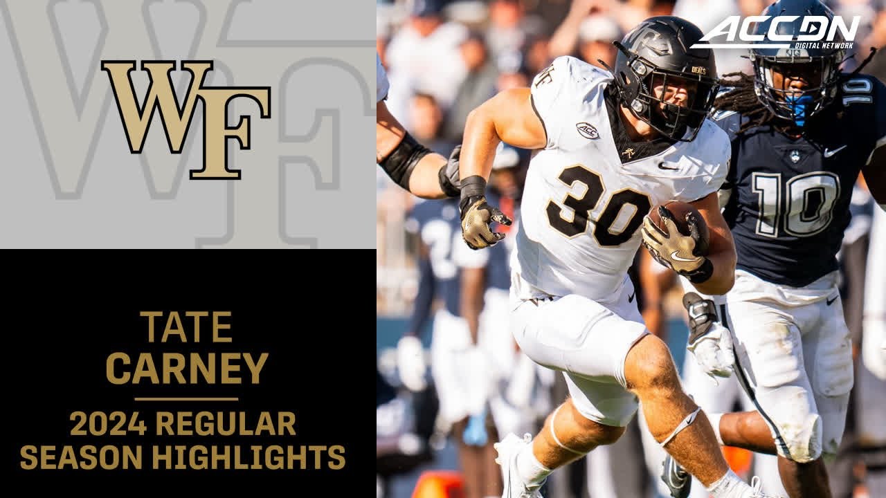 Tate Carney 2024 Regular Season Highlights | Wake Forest Running Back ...