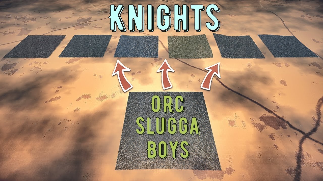 New Units! 6 Variations Of Knights vs 50,000 Orc Slugga Boys - UEBS 2 ...