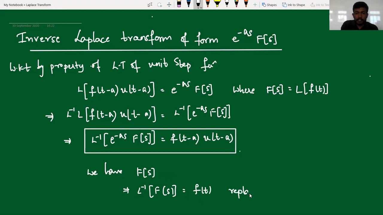 Inverse Laplace transform by unit step function. - YouTube