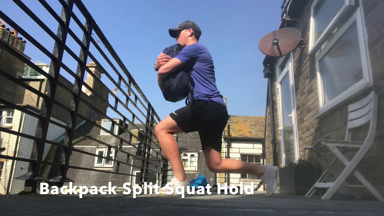 Backpack Split Squat Hold - YouTube