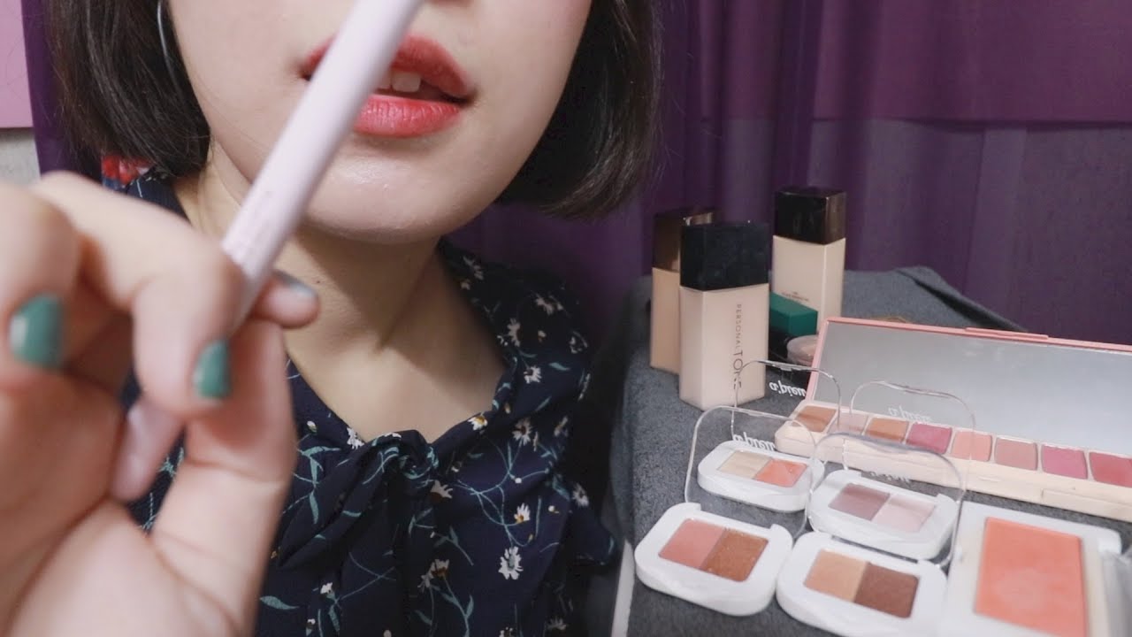 [메이크업 ASMR] 젤퍼프로 찹찹 속삭이는 메이크업ㅣMake-up Role Play - YouTube