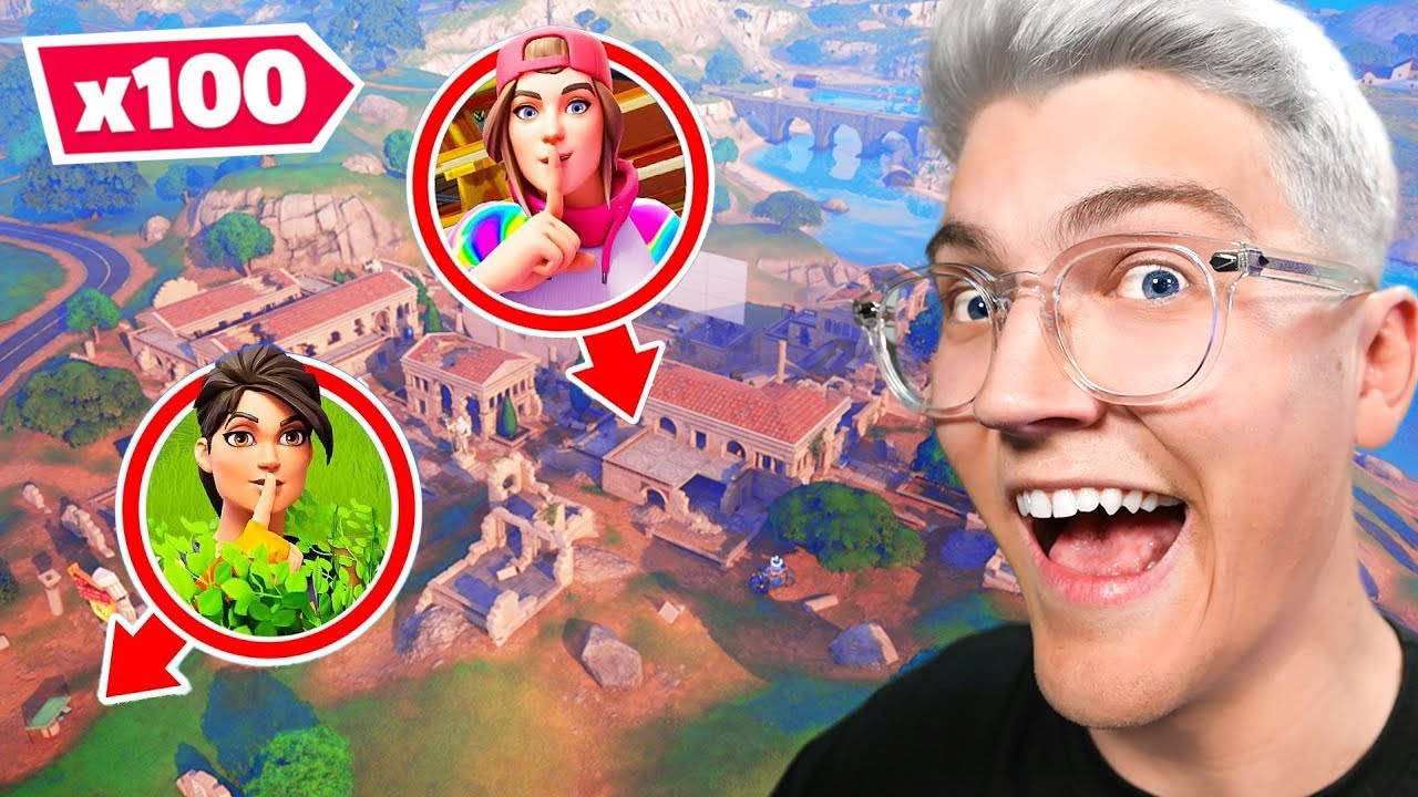 100 Joueurs CACHE CACHE à RESTORED REELS sur FORTNITE - YouTube