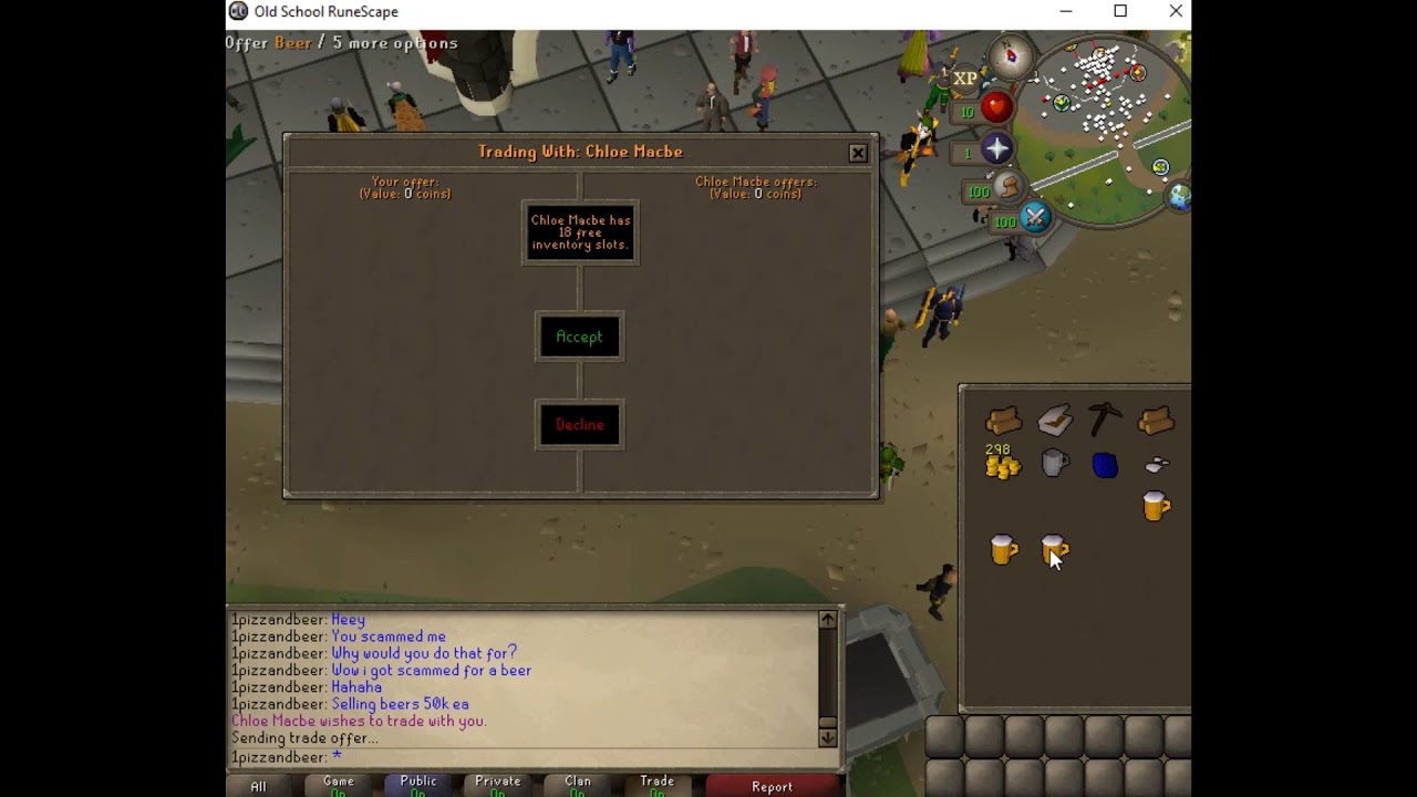Runescape Selling beers 50k each (I GOT SCAMMED) - YouTube