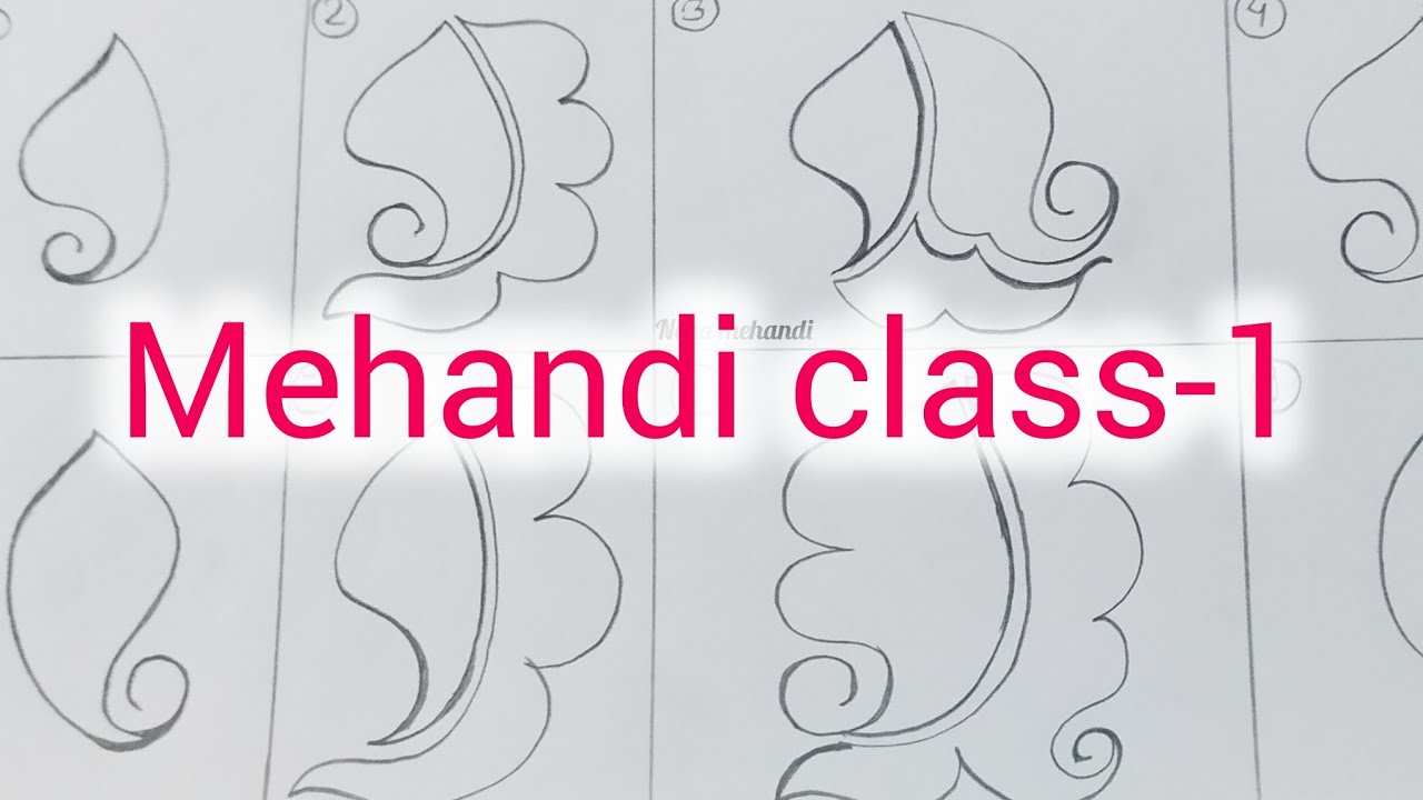 Pencil Mehandi classes-1 for Beginners | Learn Besic Shapes of Mehandi ...
