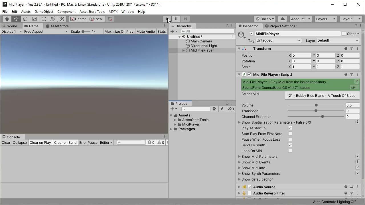 Add MIDI Music With 3 Clicks - Free Unity 3D Asset - YouTube