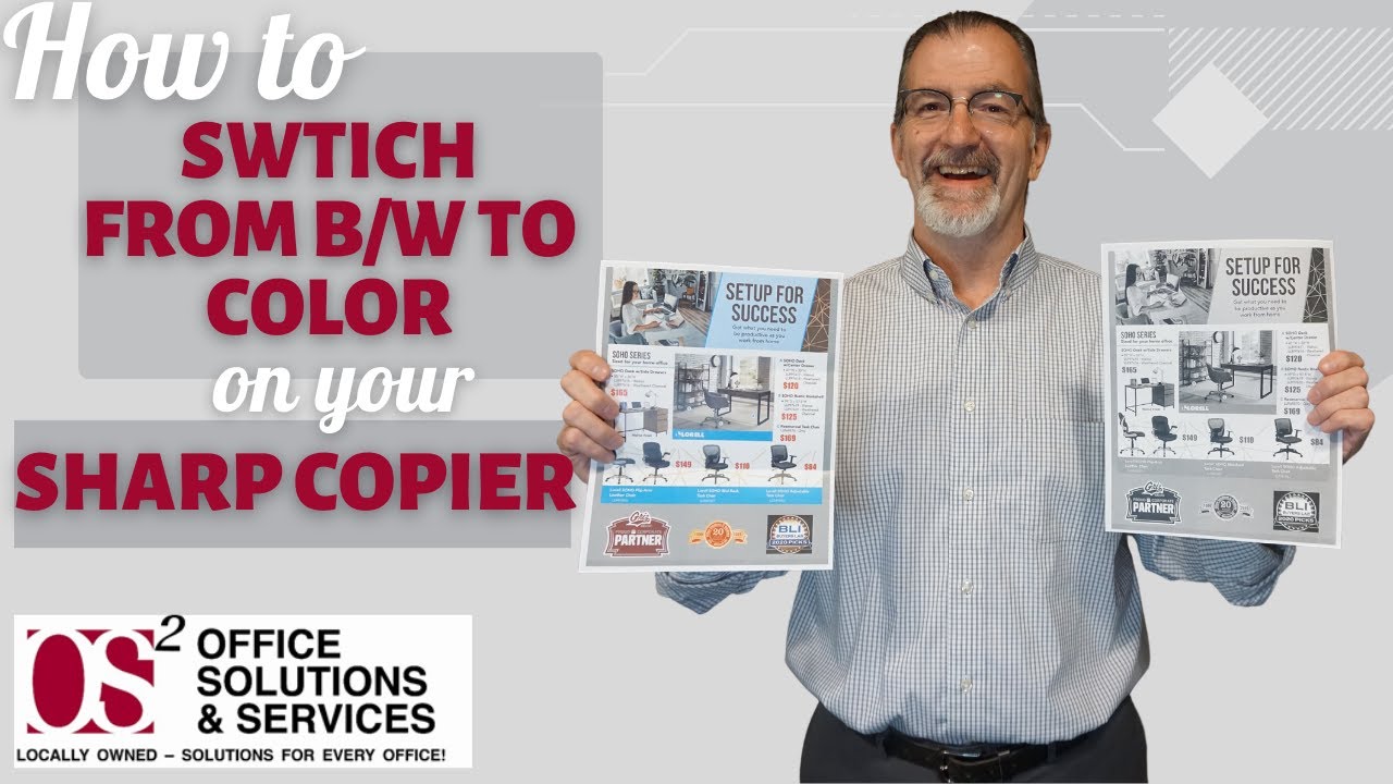 HOW TO SWTICH FROM B/W TO COLOR ON YOUR SHARP COPIER - YouTube