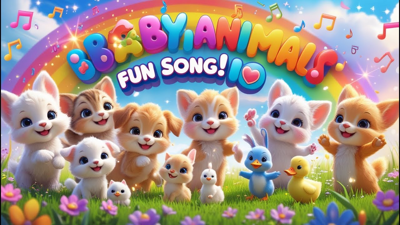 "Baby Animals Song for Kids | Cute Animal Sounds & Fun Dance ...