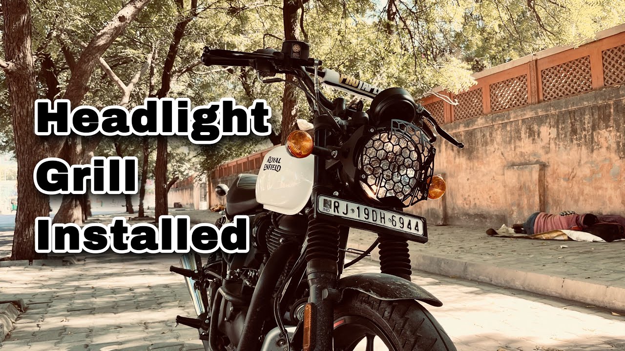 HEADLIGHT GRILL INSTALLATION IN HUNTER 350😍 - YouTube