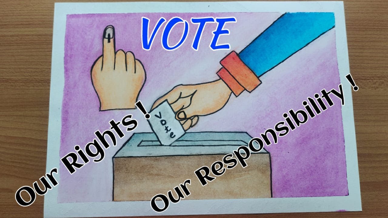 Election drawing | Voter awareness drawing with oil pastel - YouTube
