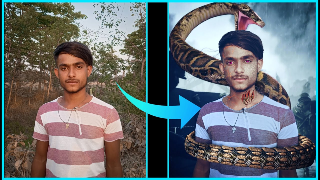 Snake 🐍 photo editing (creation by Avtar) PicsArt photo editing - YouTube