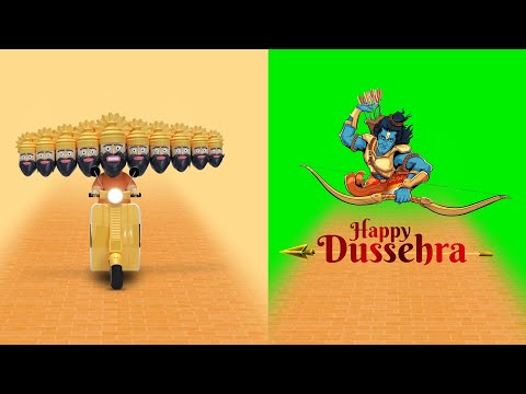 Creative Happy Dussehra 2d animation and whatsapp video with green screen