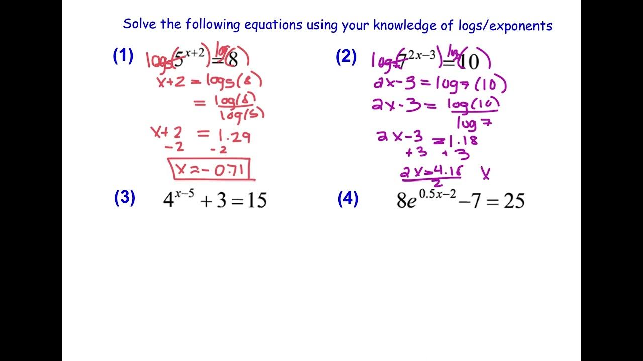 Alg2 Ch6V18 - I can solve exponential equations (using logarithms) - YouTube