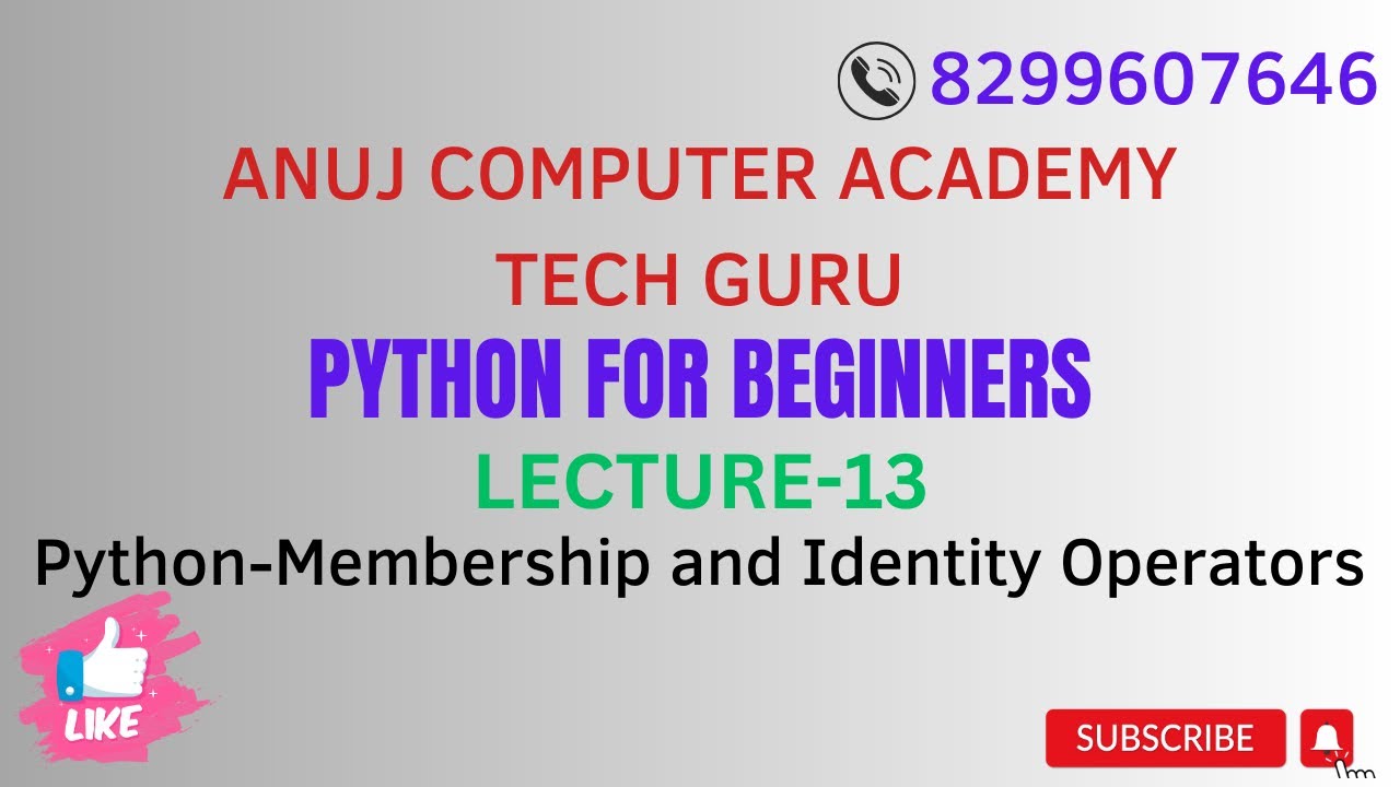 Python Membership And Identity Operators Youtube