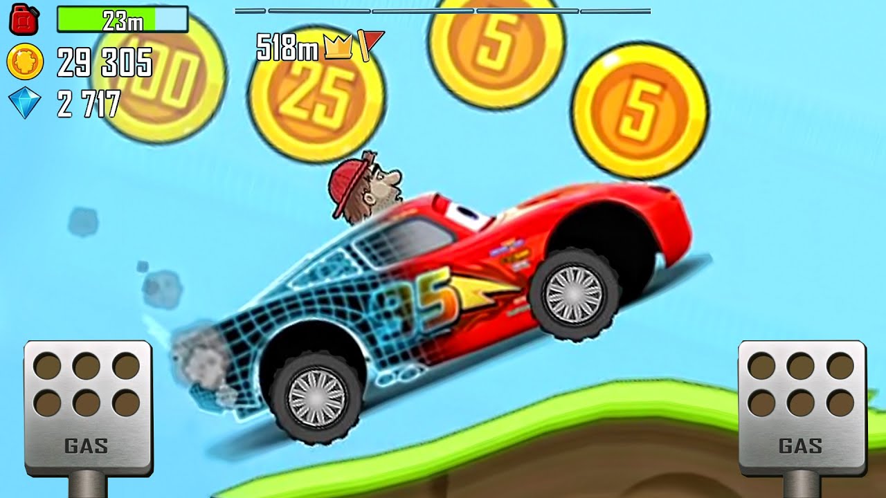 Lightning McQueen Hill Climb Racing - New Gameplay (2021) - YouTube