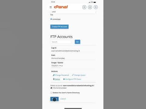How to delete FTP accounts in cPanel - YouTube
