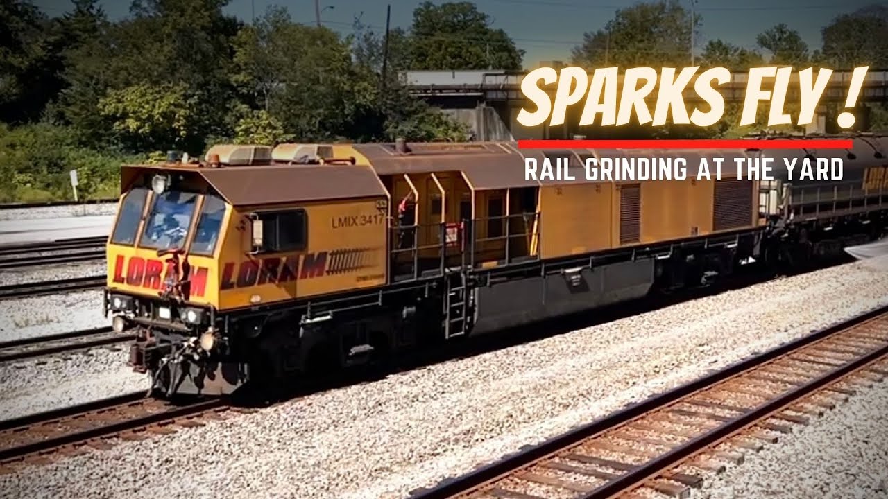 Sparks fly! Rail Grinding at the Yard - YouTube