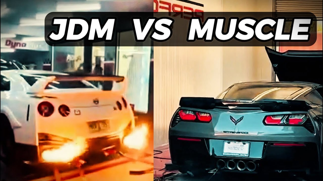 “JDM vs American Muscle! GTR & Supra vs Corvette C6/C7 | Dyno Test ...