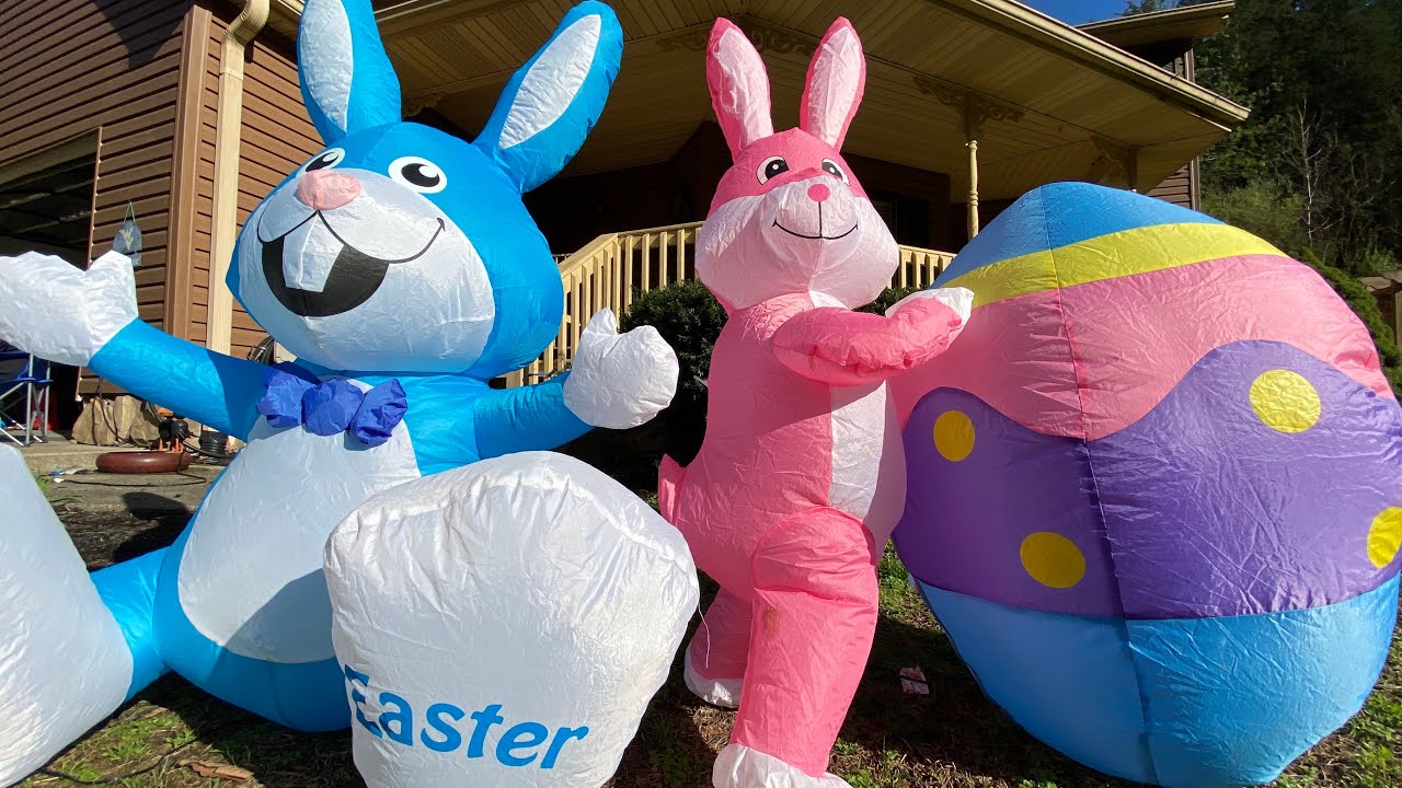 Setting Up My Easter Inflatables - YouTube
