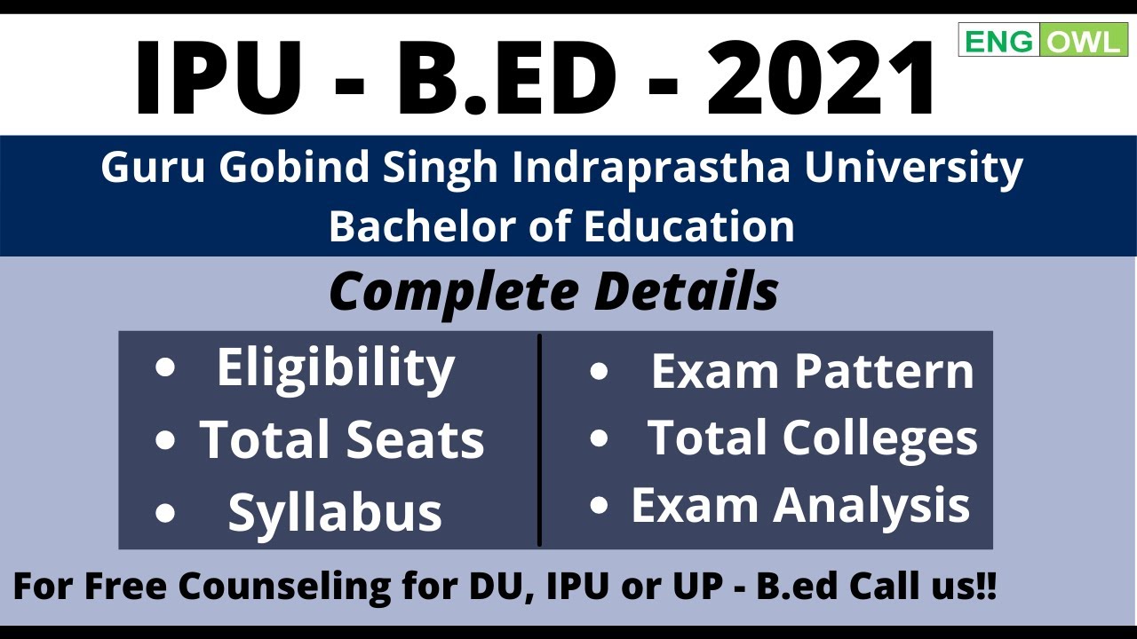 Ipu B Ed Eligibility Seats Exam Pattern Syllabus And Exam