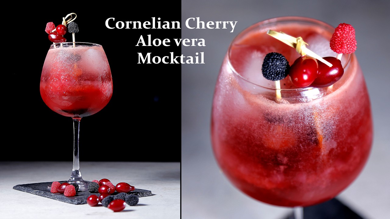 Easy homemade pastille mocktail | cornelian cherry aloe vera mocktail ...