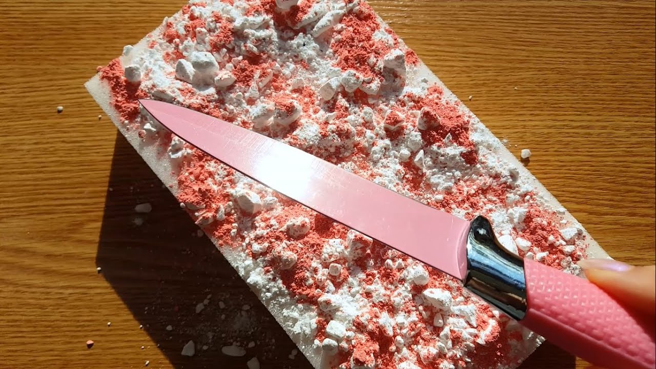 Sponge with chalk - slicing, rubbing & ripping |WATCH IN HD| ig @asmr ...
