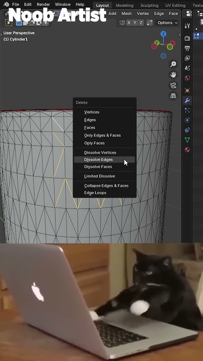How to Convert Triangles to Quads in Blender! #3d #3dmodeling #blender #blendertutorial - YouTube