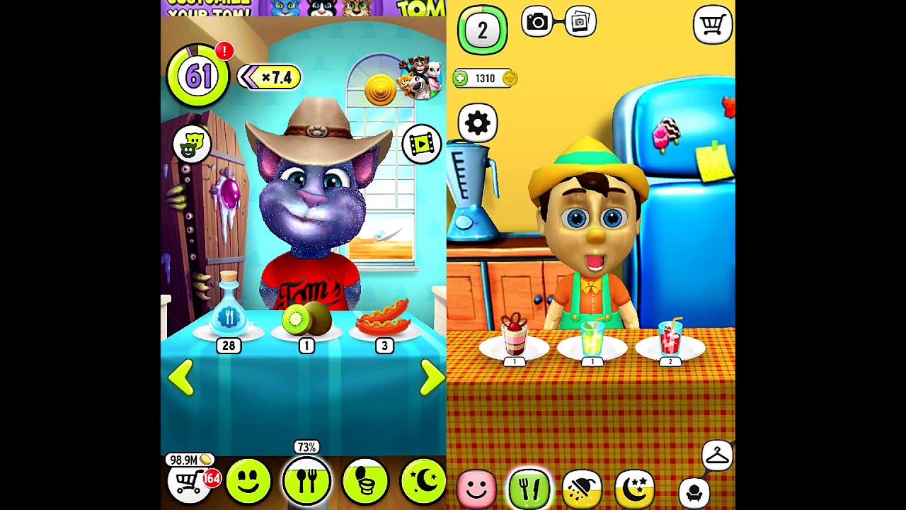My Talking Tom and My Talking Pinocchio Android Gameplay HD - YouTube