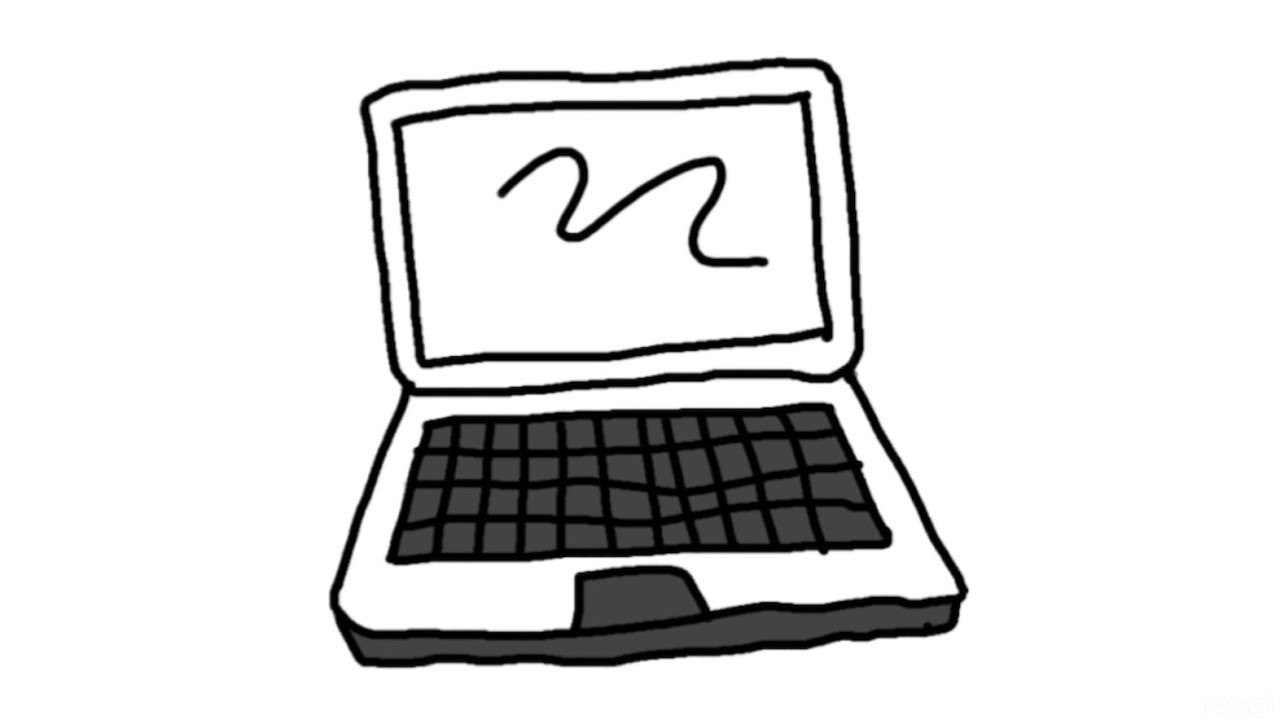 CARA MENGGAMBAR LAPTOP - HOW TO DRAW A LAPTOP - YouTube