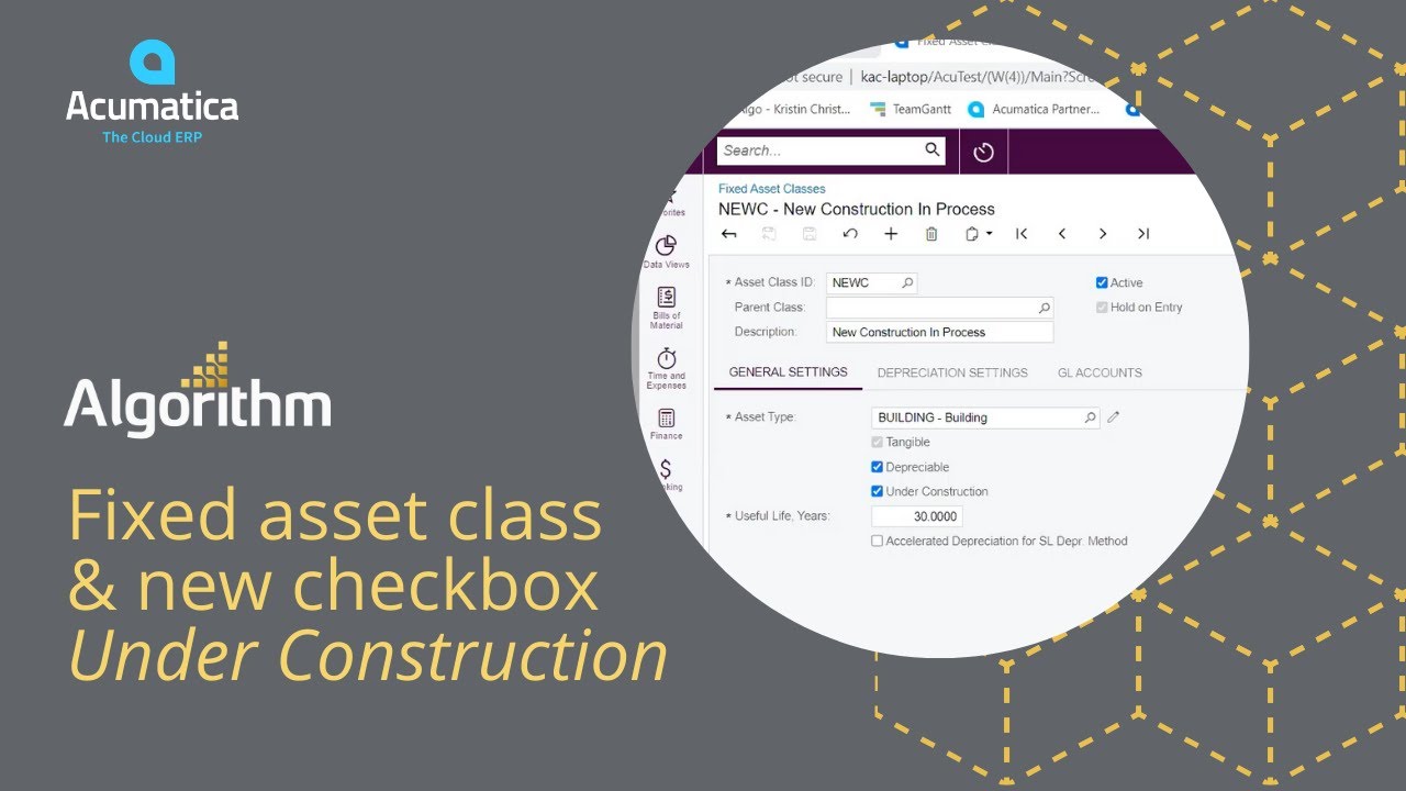 Managing Fixed Assets in Acumatica: "Under Construction" - YouTube