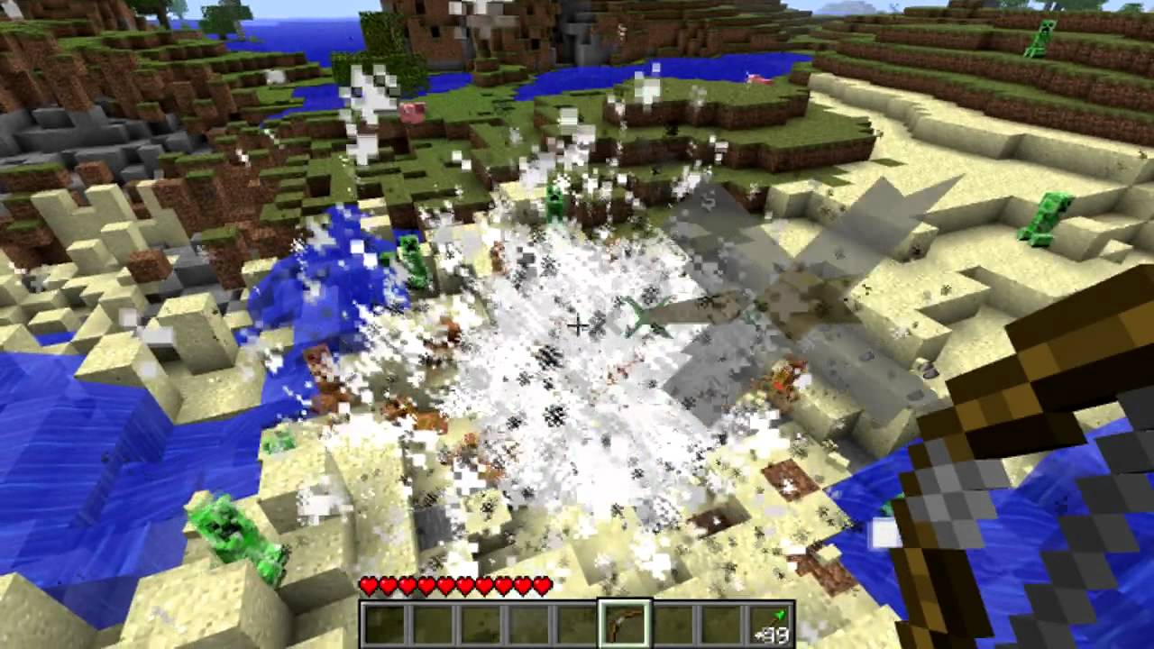 Hundreds of Creepers vs Explosive Arrows - YouTube