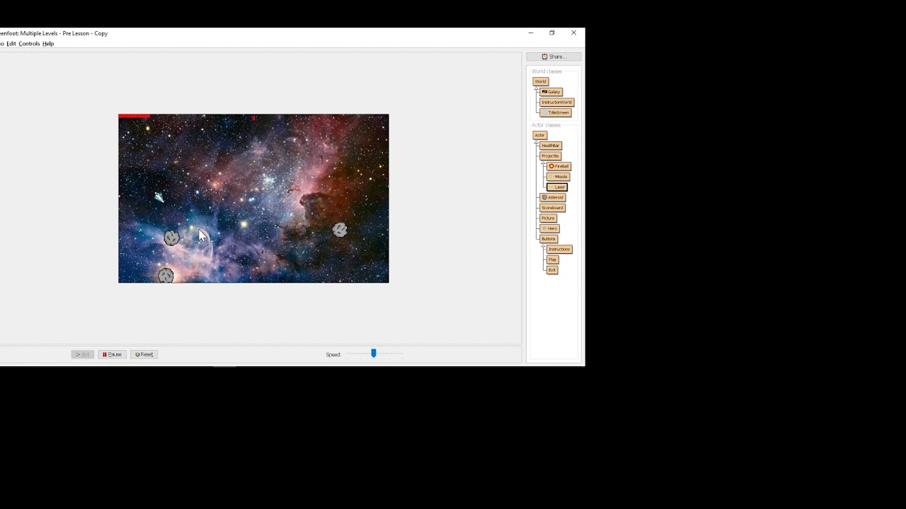 Greenfoot Tutorial #22 - Spaceship Part 15 - Multiple Levels - YouTube