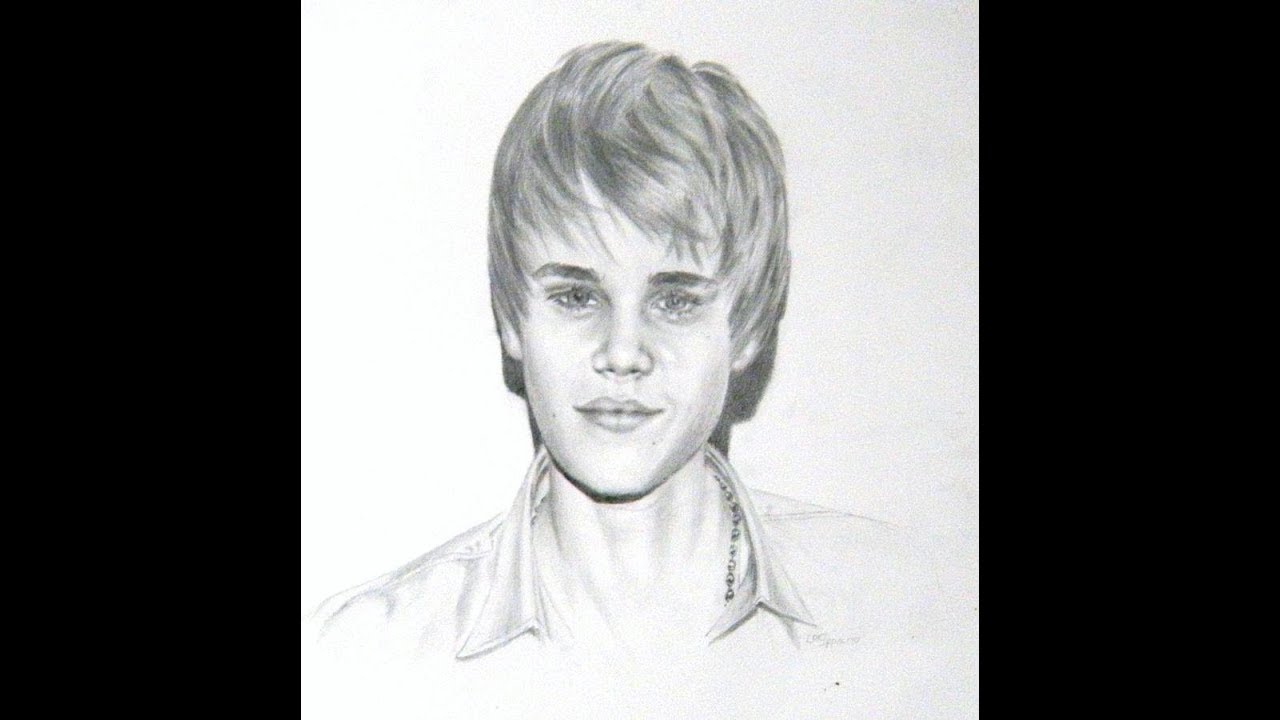 How to draw sketch of Justin Bieber - YouTube