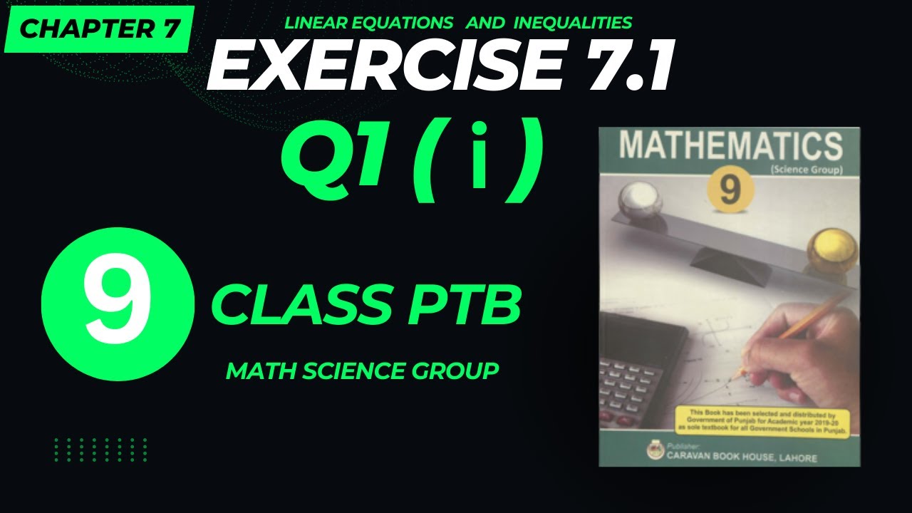9th Class Math Chapter7 Exercise 7 1 Q1 i Chapter7 Linear Equations 9th Class Math Chapter7 Exercise 7 1 Q1 i Chapter7 Linear Equations
