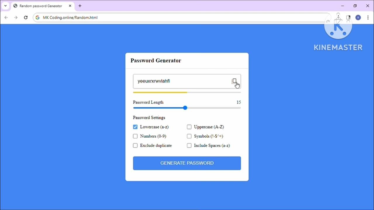 random password generator javascript - YouTube