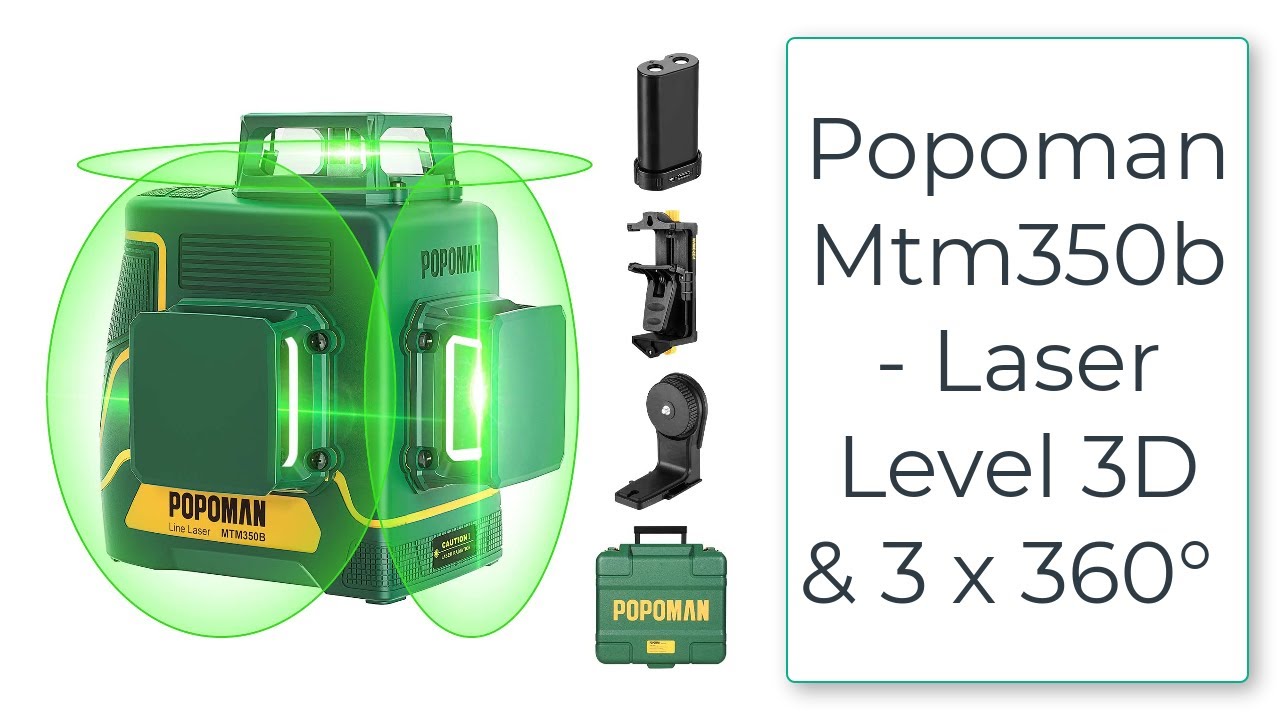 Popoman Mtm350b - Laser Level 3D & 3 x 360° - YouTube