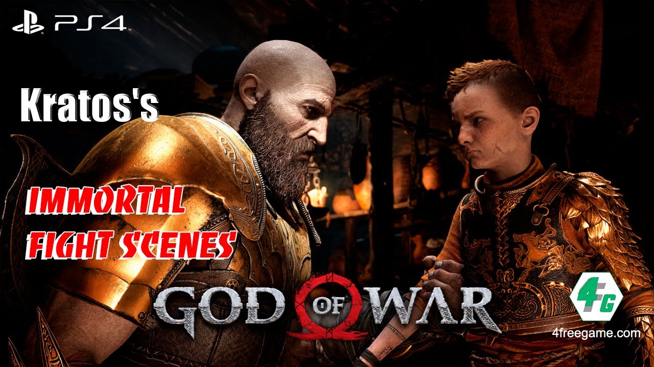 God of War 4: Kratos's immortal fight scenes | Gameplay PS4 - YouTube