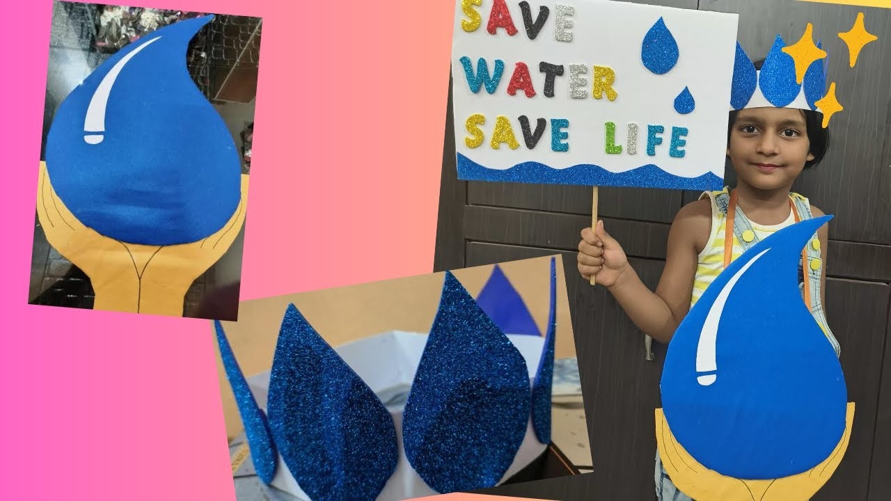 Save water day craft idea ll save water project - YouTube