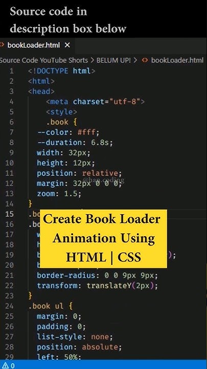 Create Book Loader Animation Using HTML | CSS - YouTube