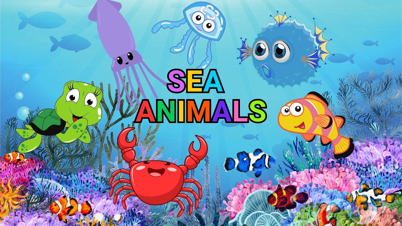 Learn Sea Animals Name in English for Children | Marine Life Names for ...