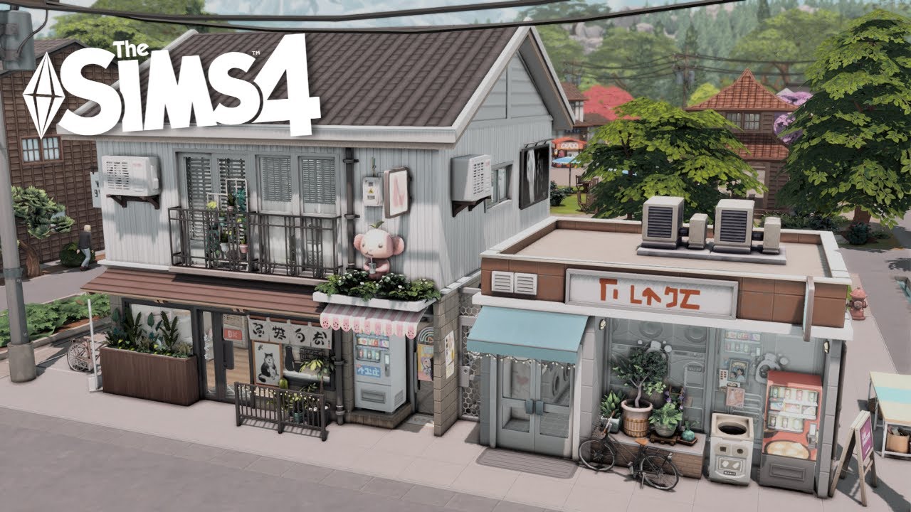 Apartment + Pottery Store 🏺 Boba Tea Shop 🧋 Laundromat 🧺 | Sims 4 Stop ...
