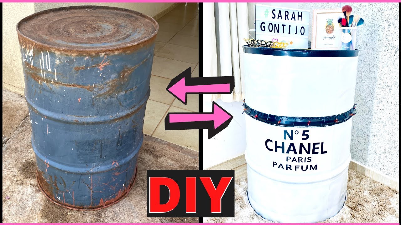 COMO FAZER UM TONEL/TAMBOR CHANEL (tonel decorativo) l DIY - Sarah ...