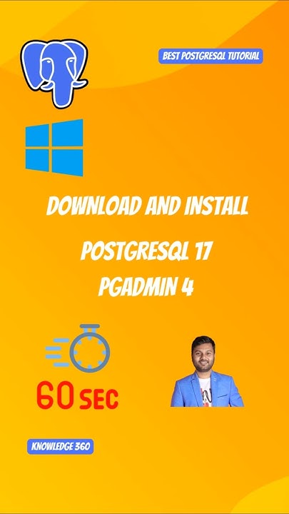 How To Download And Install PostgreSQL 17 pgAdmin 4 On Windows In 60 Seconds || 1 Minute Shorts ...
