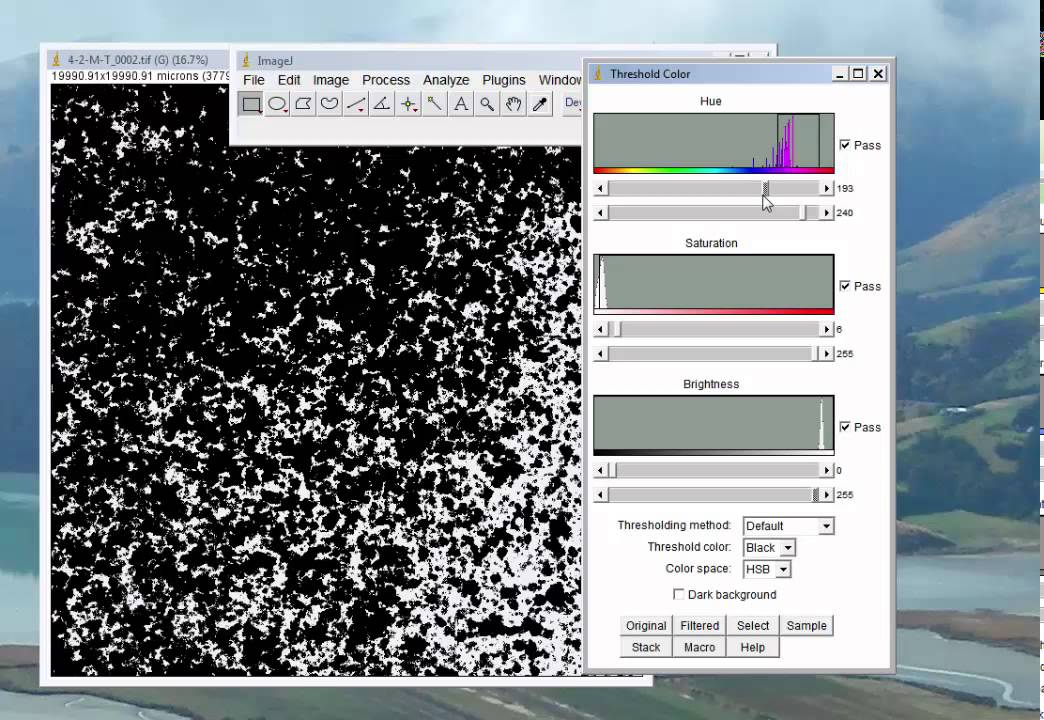 Understanding Thresholding in ImageJ for spray stain particle analysis when using various ...