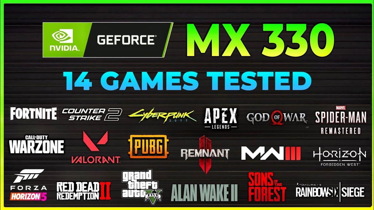 Nvidia GeForce MX330 | | Test in 14 Games in 2024 - YouTube