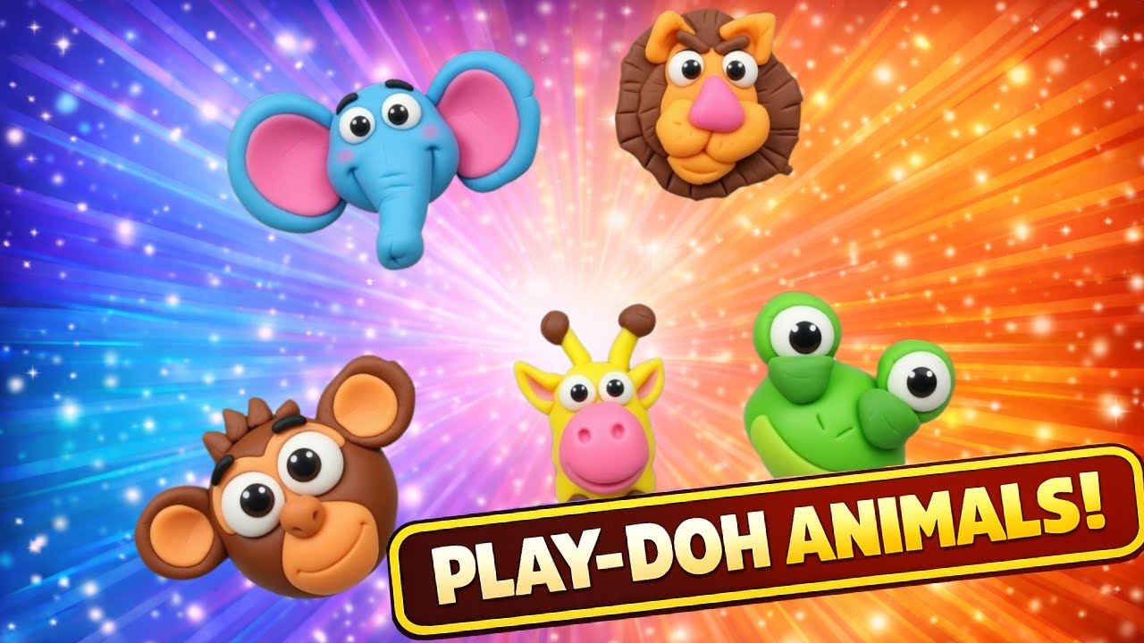 How to Make Cute Jungle Animals from Play Doh | Learn Animals for Kids ...