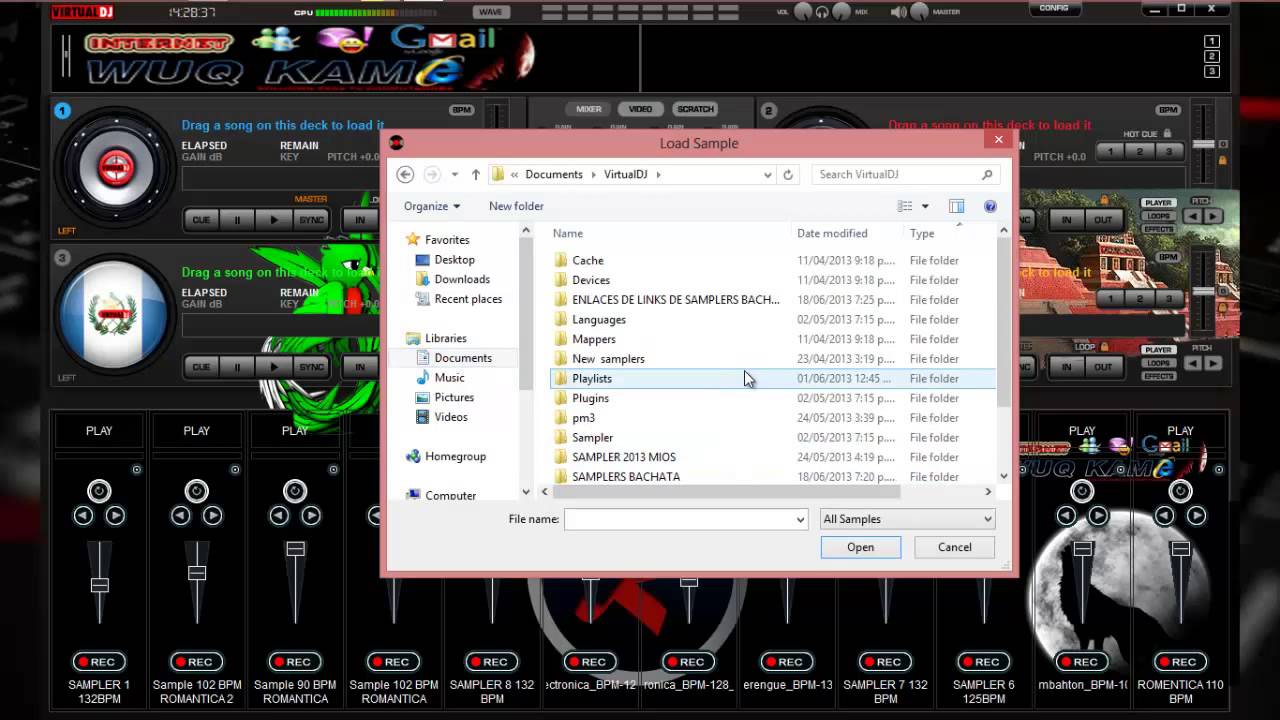 Como Colocar Efectos a los samplers en virtual dj pro 7 (Acelerar la ...